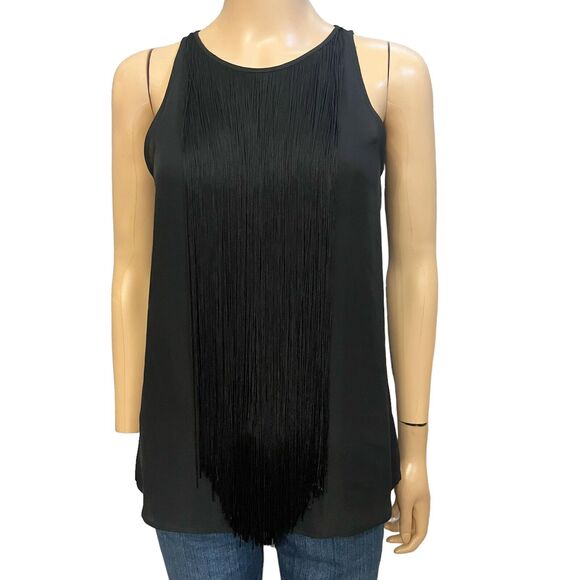 Theory | Tops | Theory Montien Fringe Tank Top Silk Classic Preppy Glam ...